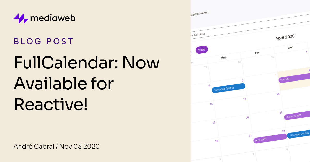 FullCalendar: Now Available for Reactive!
